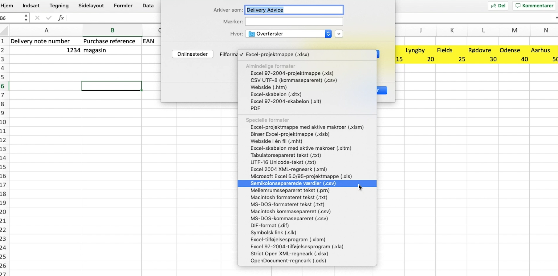 Setup of the csv delivery notification – Magasin Du Nord
